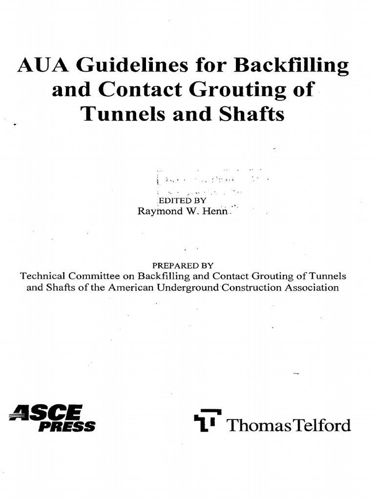 AUA Guidelines Backfilling and Contact Grouting Tunnels and Shafts | PDF | Concrete | Materials