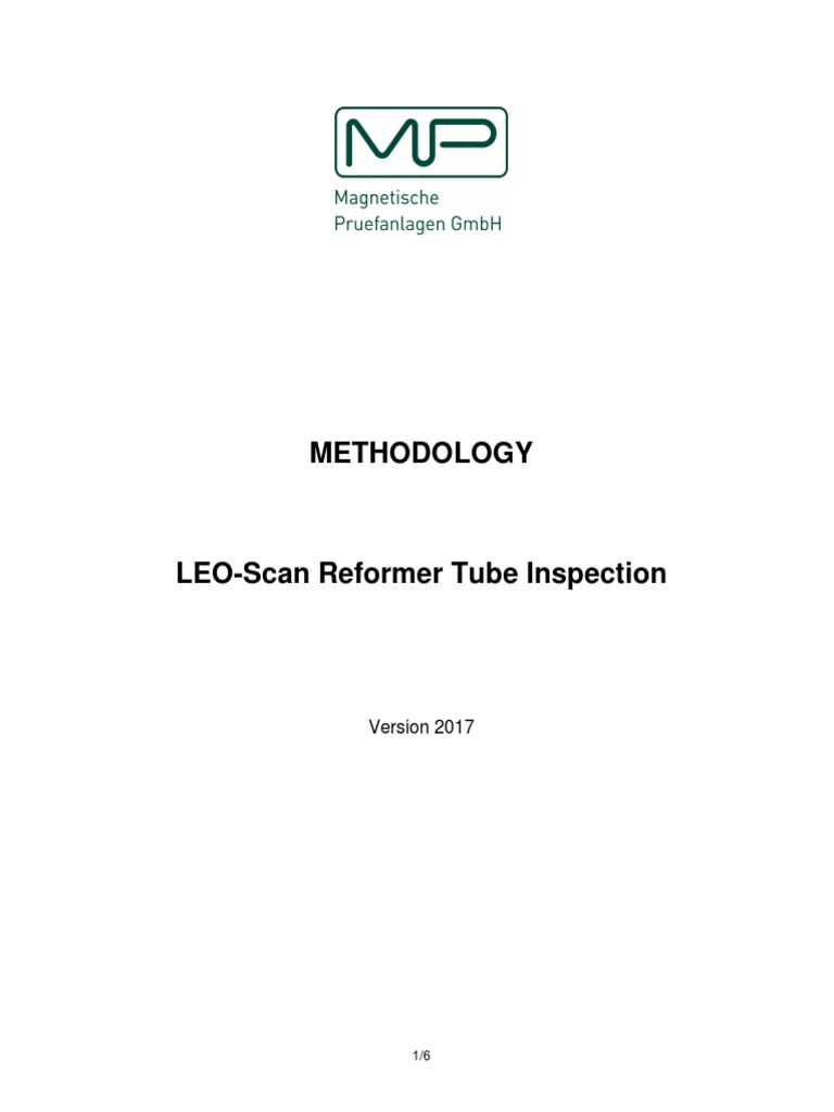 Methodology LEO-Scan Reformer Tube Inspection 2017 Rev 1 | Vacuum Tube ...