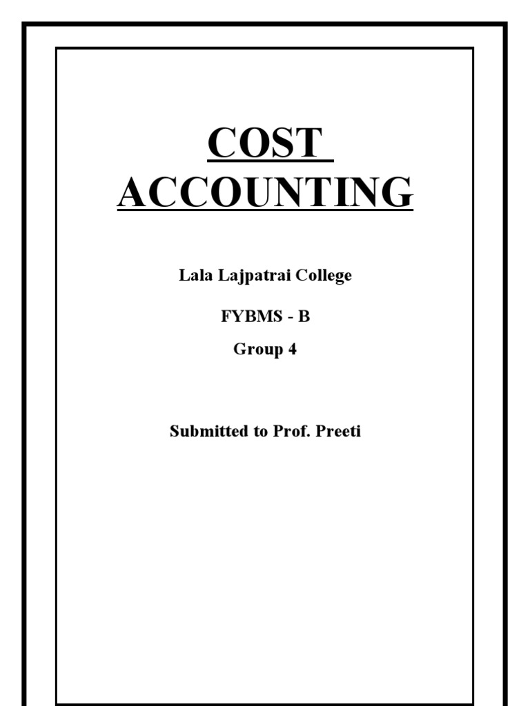 Cost Accounting Cover | PDF | Cost Accounting | Business Process
