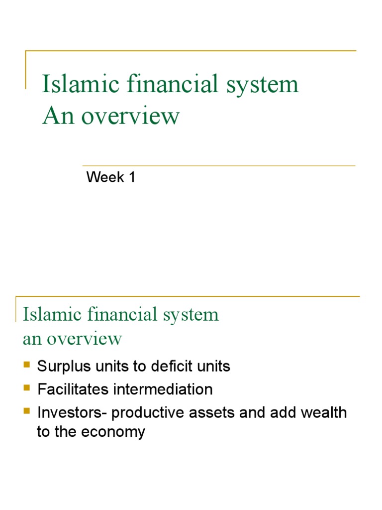 Islamic Financial System An Overview: Week 1 | PDF | Government Budget ...
