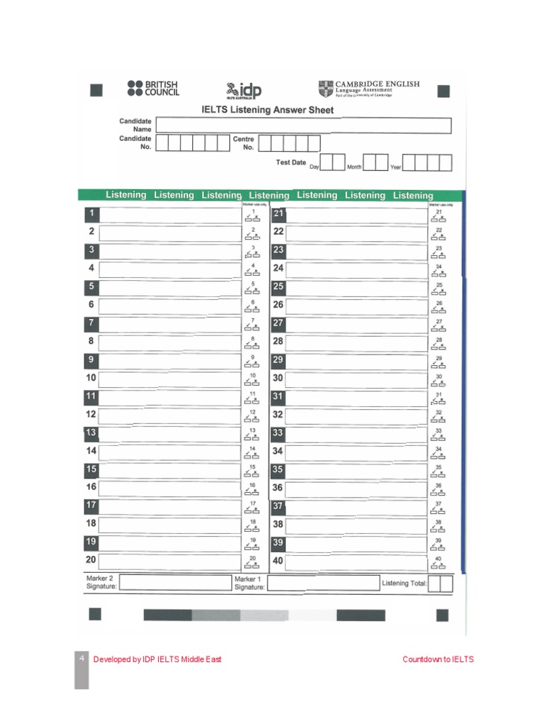 Developed by IDP IELTS Middle East Countdown To IELTS | PDF