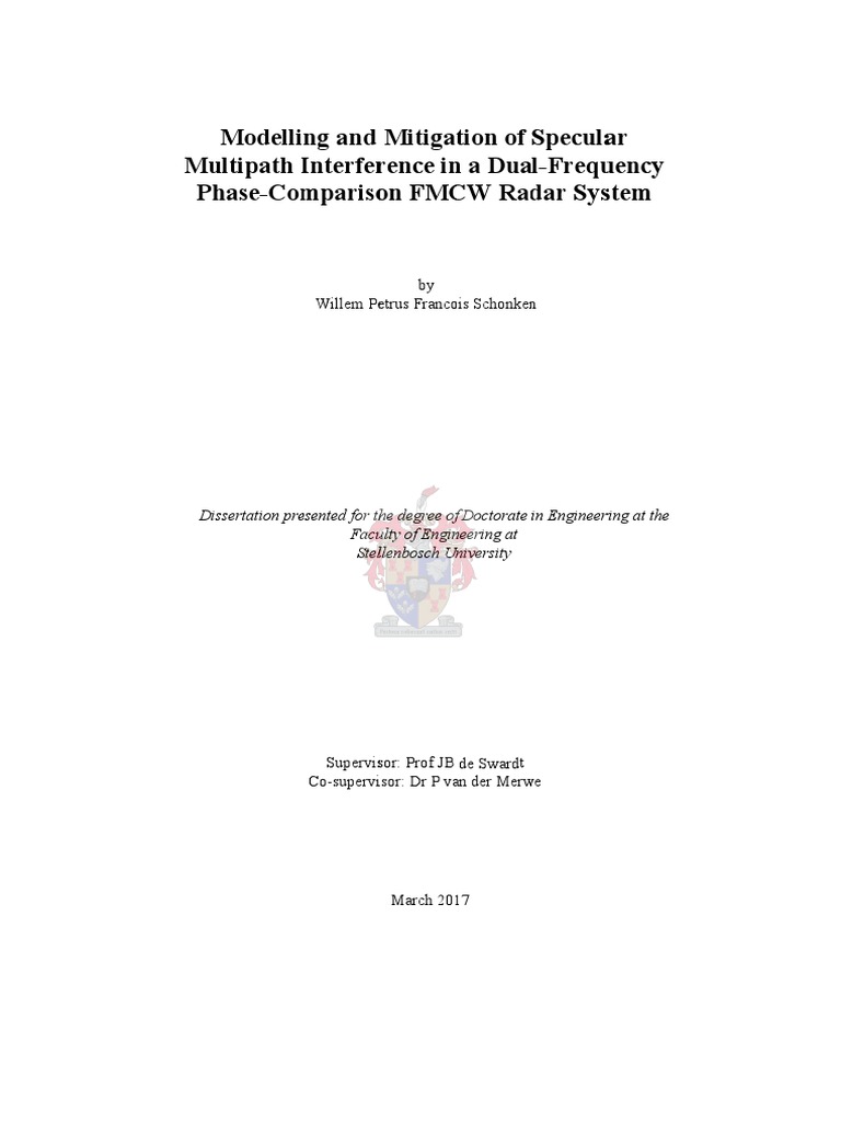 FMCW Radar Thesis | PDF | Radar | Scattering
