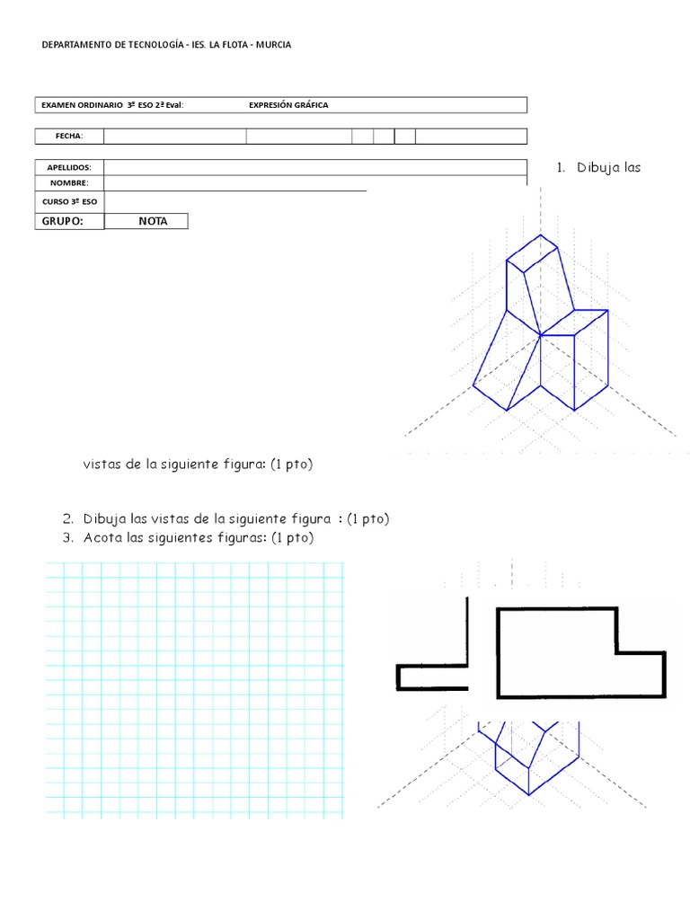 Examen 3º Eso Expresion Grafica 2 | PDF