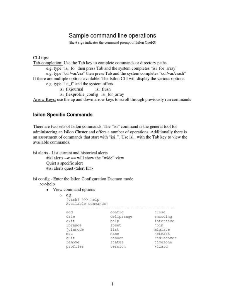 Isilon Commands | PDF | Command Line Interface | Computer File