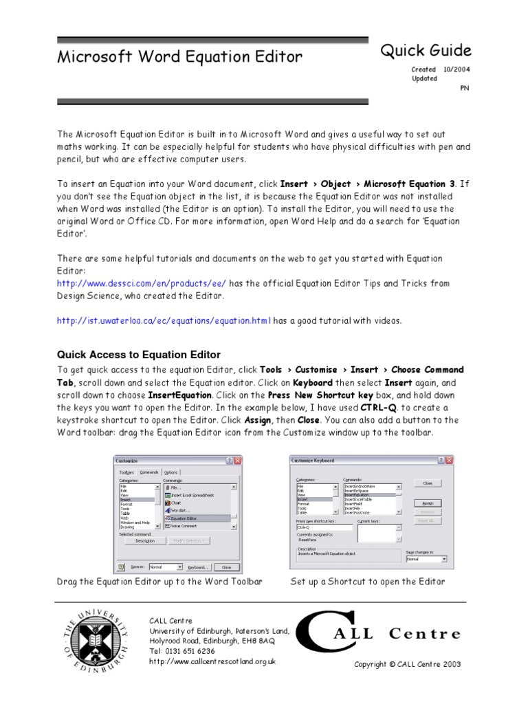 Word Equation Editor | PDF | Computer Keyboard | Microsoft Word