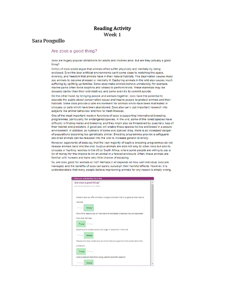 Reading Activity Week 1 | PDF