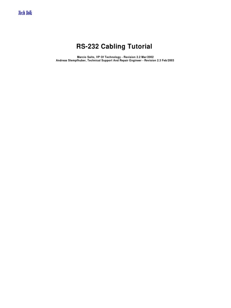 RS-232 Cabling Tutorial | PDF | Physical Layer Protocols | Computer Engineering