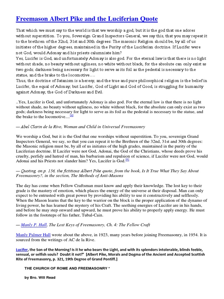 Albert Pike | PDF | Freemasonry | Western Esotericism