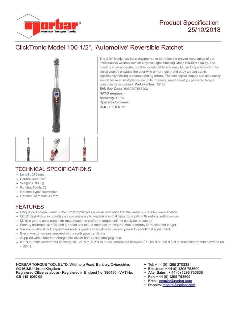 Norbar 15155 | PDF