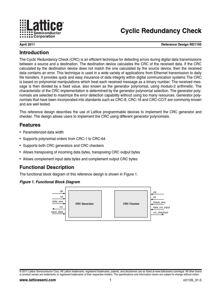 Cyclic Redundancy Check Documentation | PDF | Data Transmission ...