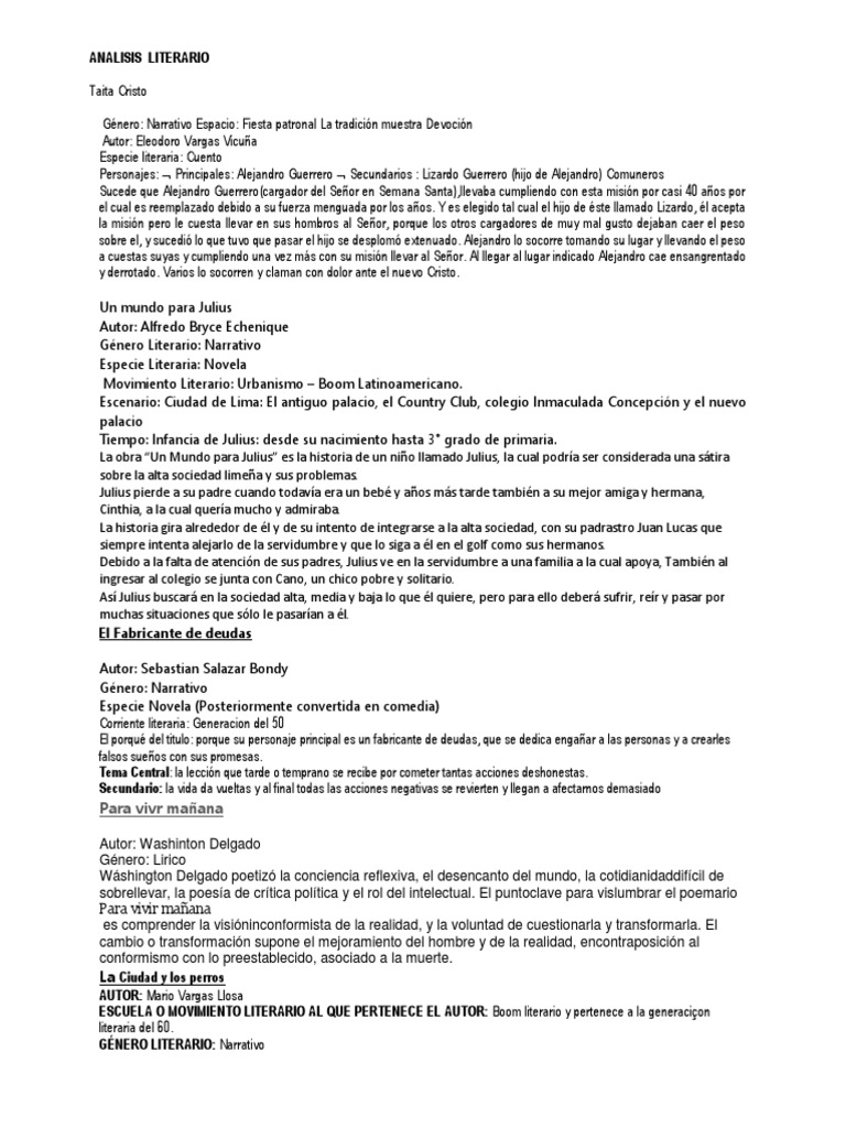 Analisis Literario | PDF