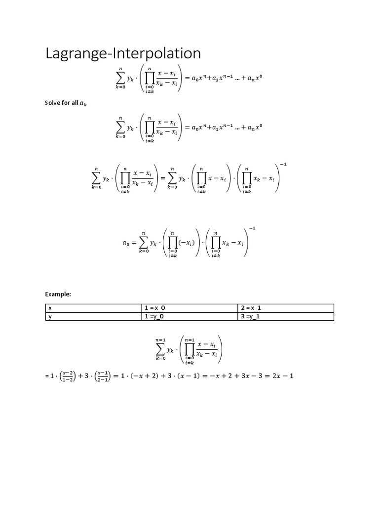 Lagrange Interpolation Formula Explained | PDF