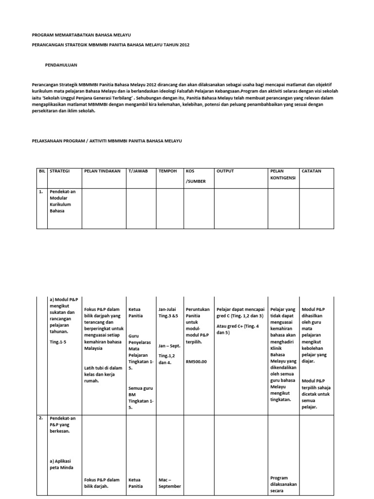 Program Memartabatkan Bahasa Melayu | PDF