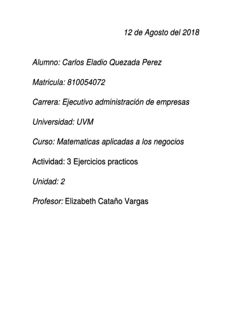 Actividad 5 Ejercicios Matematicas PDF | PDF
