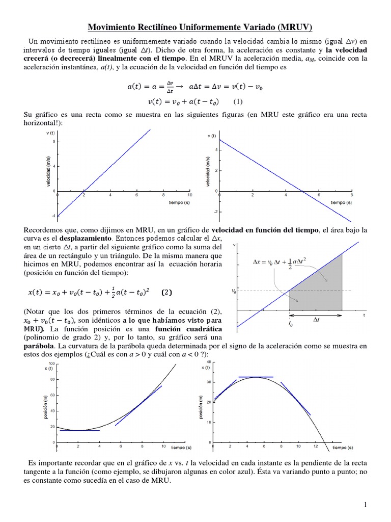 Clase 03 Mruv | PDF | Aceleración | Movimiento (física)