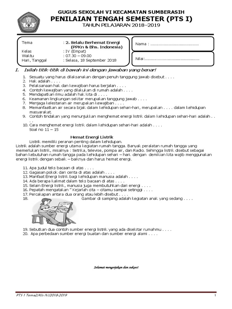 Contoh RPP k13 Tema 2 Subtema 1 | PDF