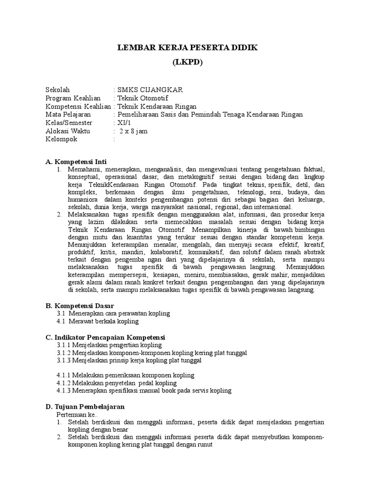 LK 6. Format LKPD | PDF