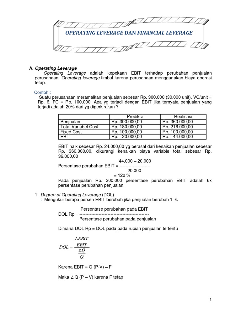 OPERATING LEVERAGE and FINANCIAL LEVERAG | PDF
