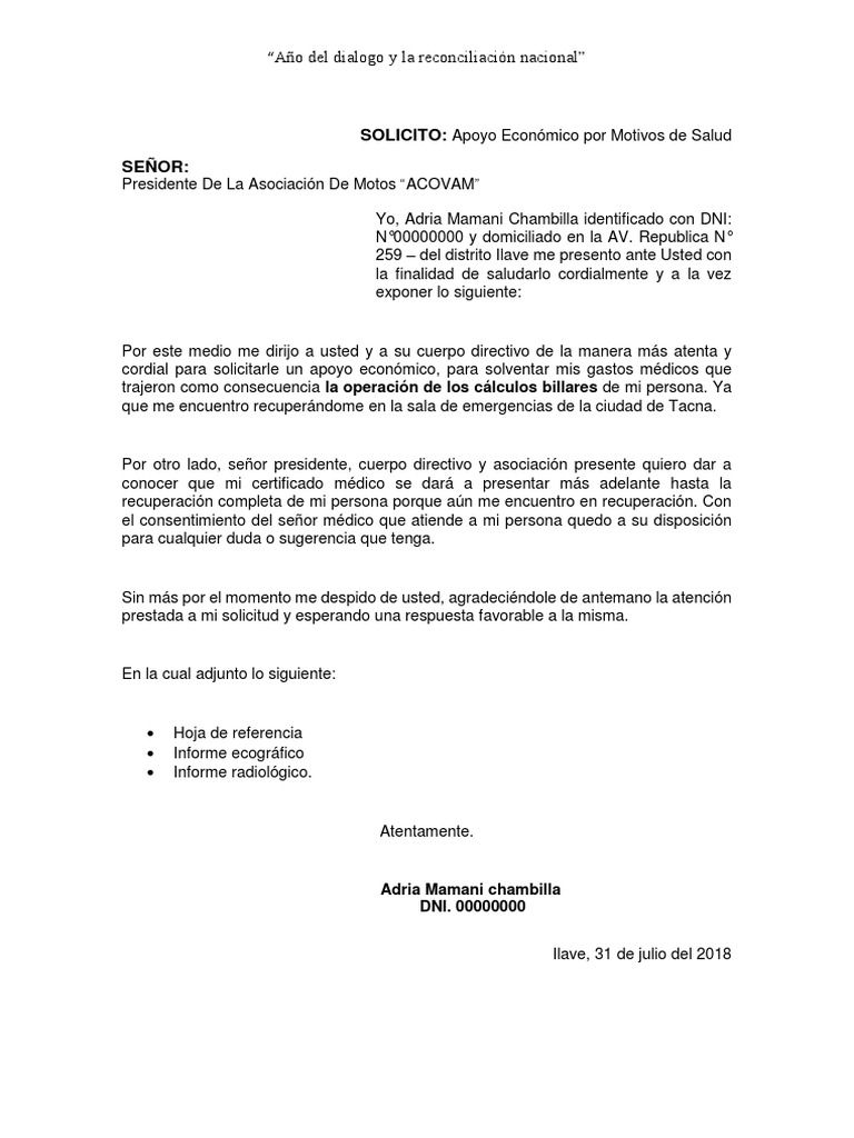 SOLICITO Apoyo Economico | PDF