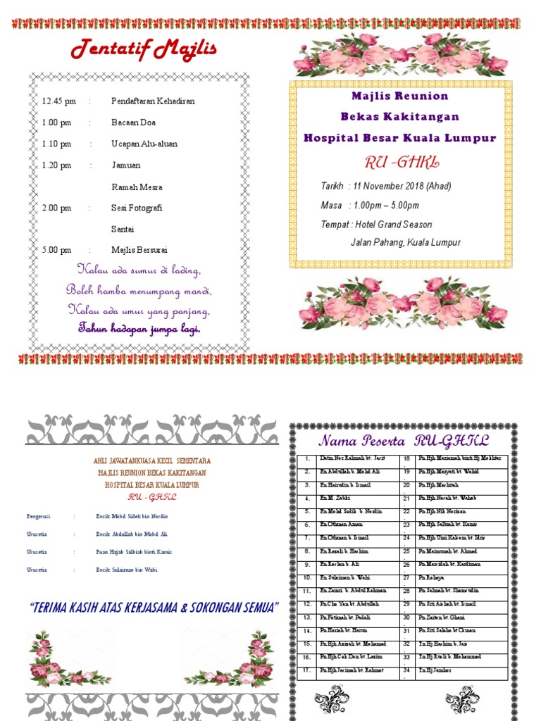 Phamplet Majlis Reunion | PDF