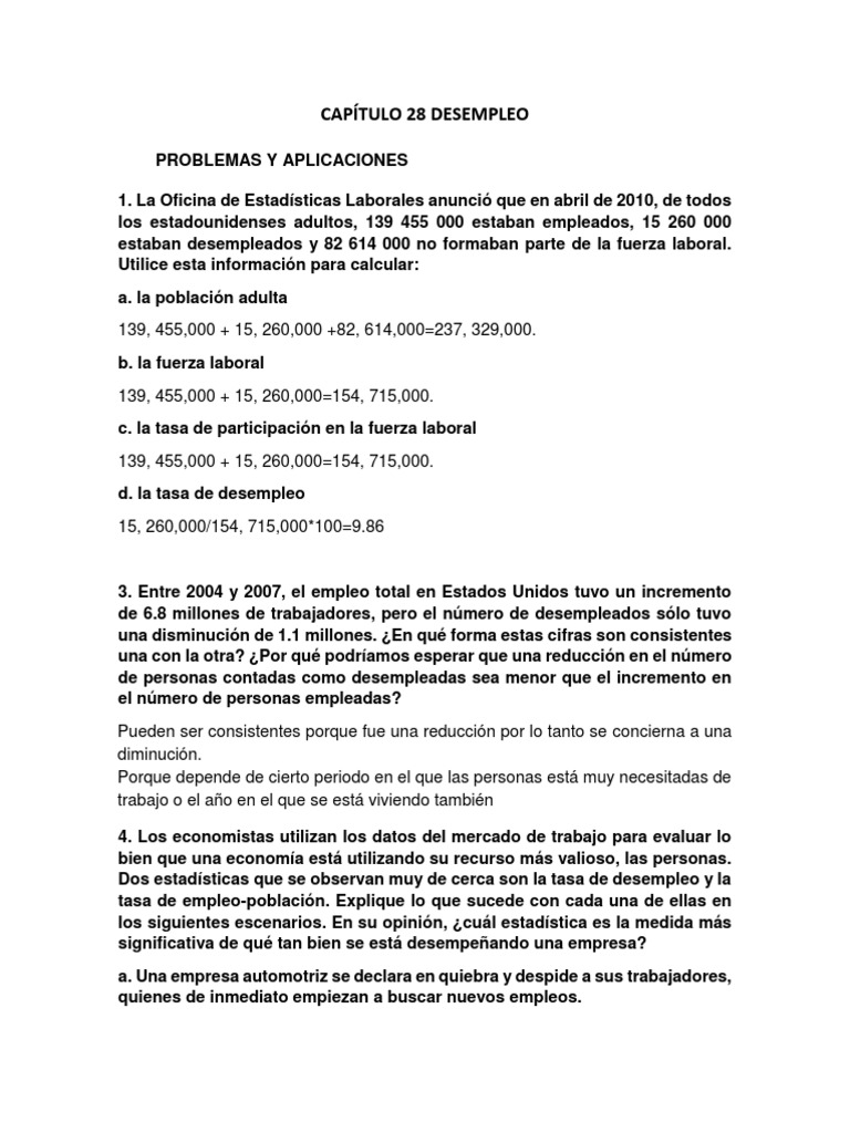 Cap 28 | PDF | Desempleo | Ciencias sociales