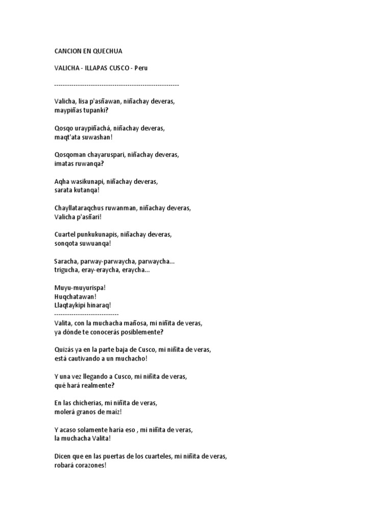 Cancion en Quechua | PDF