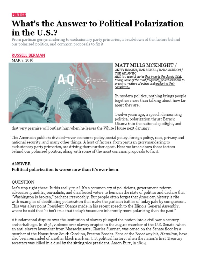Politics - Political Polarization Article The Atlantic | PDF | United ...