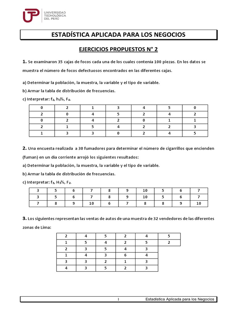 Ejercicios Propuestos #2 PDF | PDF | Muestreo (Estadísticas) | Science