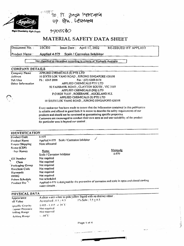 MSDS Applied 4-979 | PDF