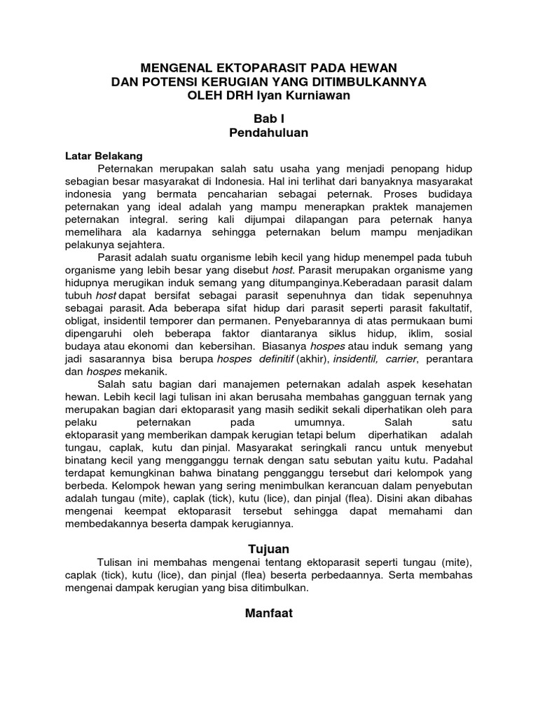 Mengenal Ektoparasit Pada Hewan | PDF