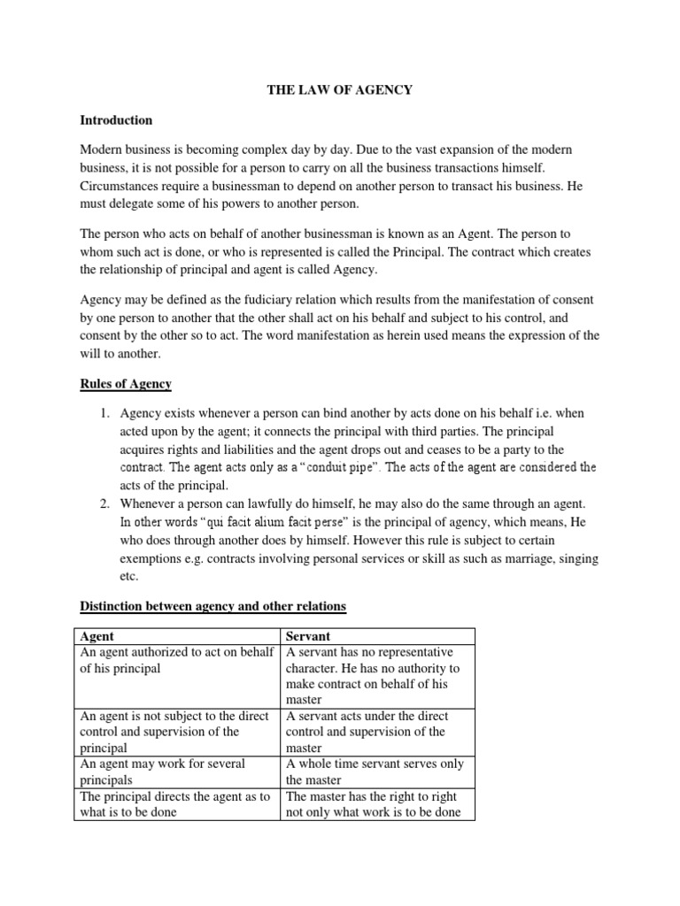 The Law of Agency | Download Free PDF | Law Of Agency | Virtue