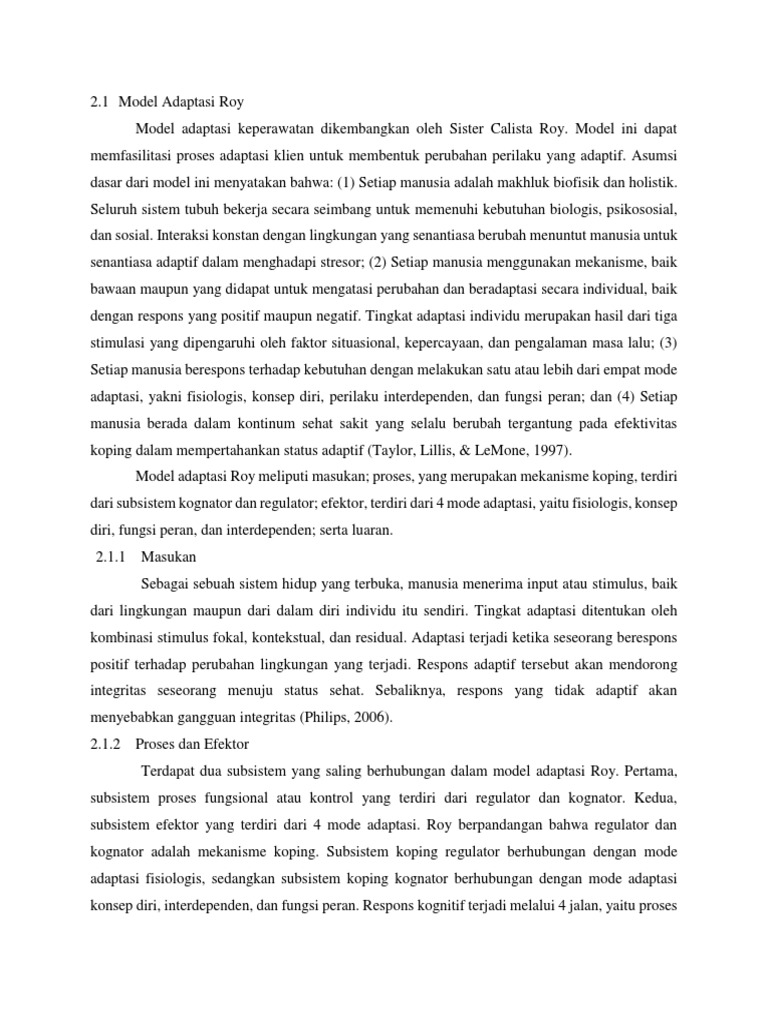 Model Adaptasi Roy | PDF
