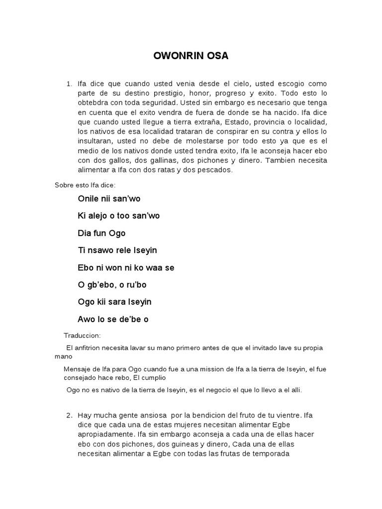 Ojuani OSA Espanol | PDF | Religiones religiosas | Religión étnica