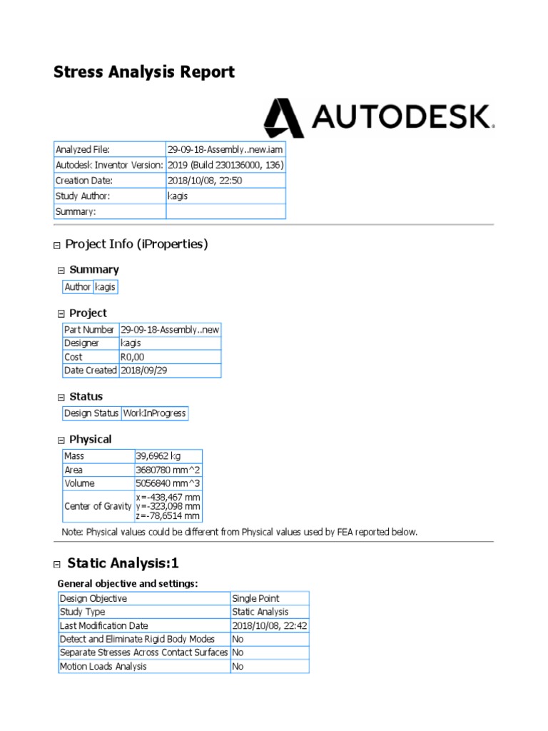 Stress Analysis Report | PDF | Stress–Strain Analysis | Strength Of ...