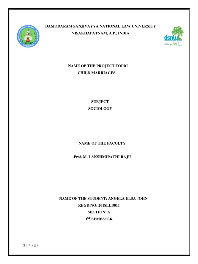 Sociology Project | PDF | Child Marriage | Marriage