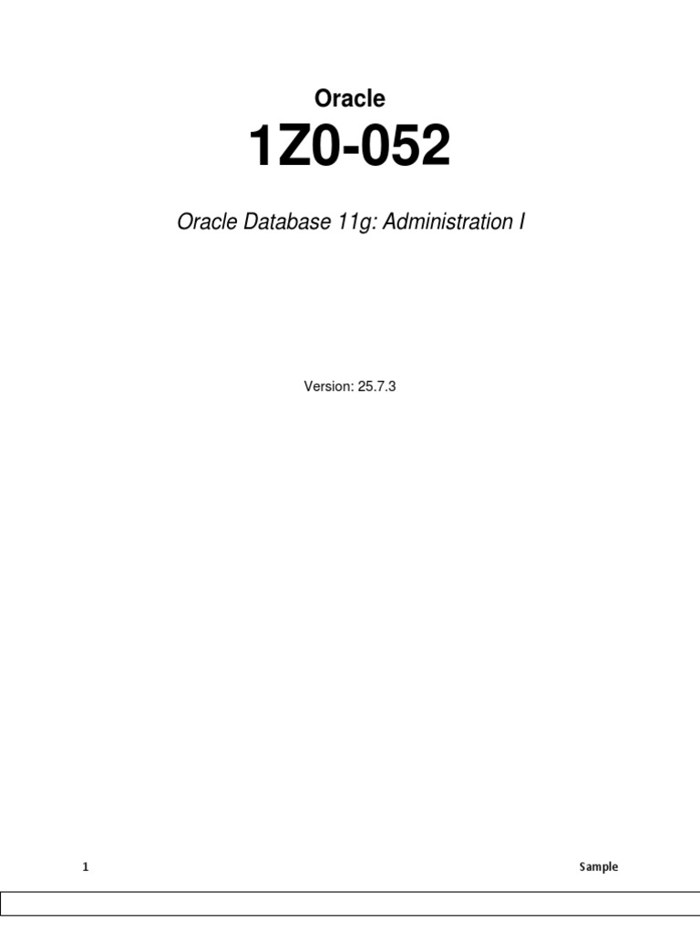 Oracle Database 11g: Administration I exam questions | PDF | Pl/Sql | Parameter (Computer ...