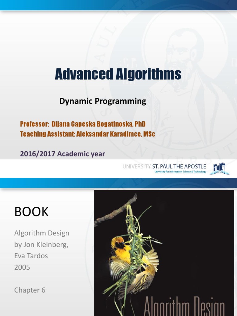 Advanced Algorithms Tutorial 6 Dynamic Programming Download Free Pdf Dynamic Programming