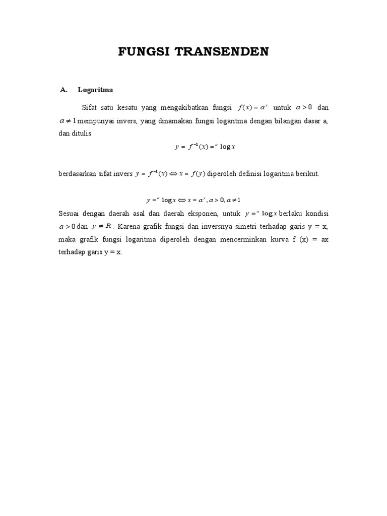 Resume MTK (Fungsi Transenden) | PDF