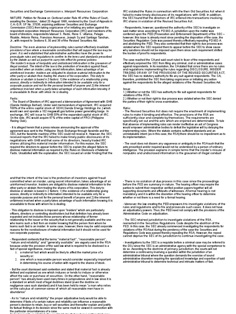 SEC Cases | PDF | U.S. Securities And Exchange Commission | Securities ...