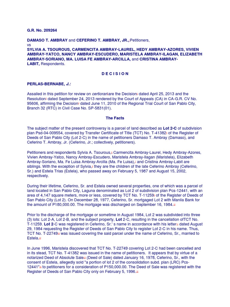 Ambray Vs Tsourous, Et Al | PDF | Evidence | Witness