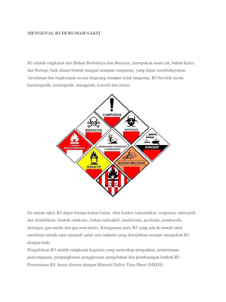 Mengenal b3 Di Rumah Sakit | PDF
