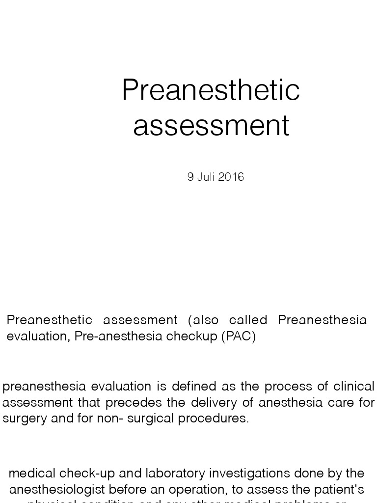 Preanesthetic Assessment: 9 Juli 2016 | PDF | Echocardiography | Anesthesia