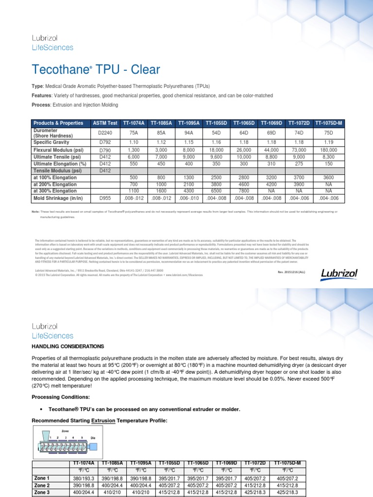 Tecothane TPU Clear | Download Free PDF | Extrusion | Building Engineering
