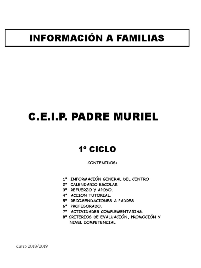 Boletín - Padres-1ciclo | PDF | Educación primaria | Evaluación