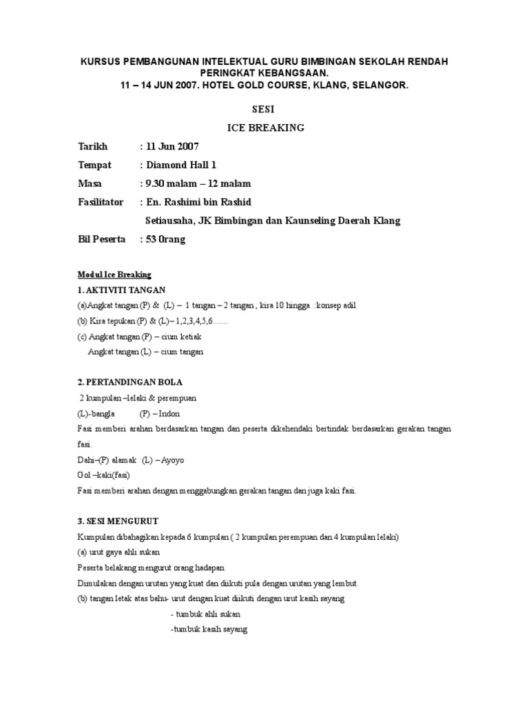 Modul Ice Breaking | PDF