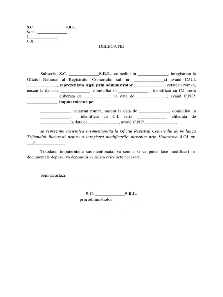 Model Delegatie ONRC