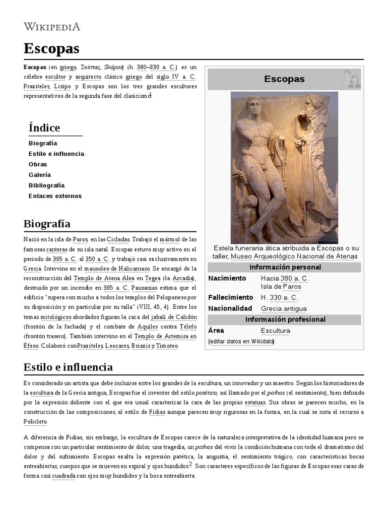 Escopas | PDF | Antigua Grecia | Escultura
