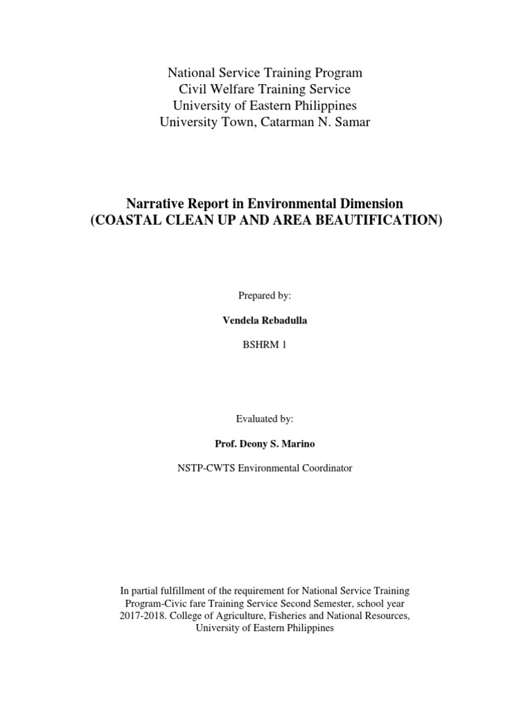 National Service Training Program Civil Welfare Training Service ...