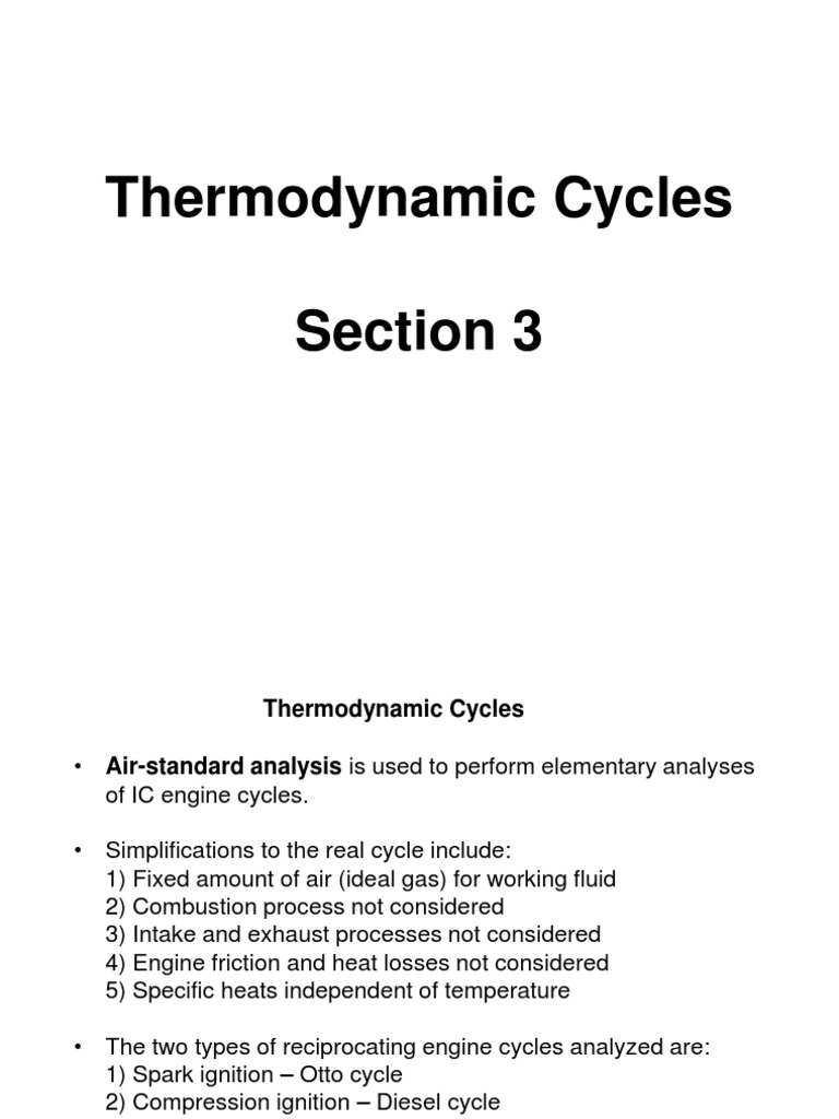 Thermodynamic Cycles | PDF | Diesel Engine | Internal Combustion Engine