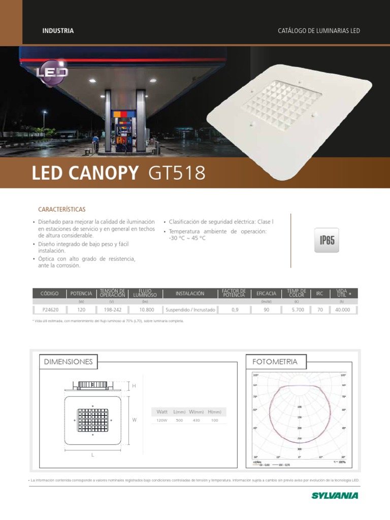 Ficha Técnica Luminaria | PDF | Diodo emisor de luz | Encendiendo